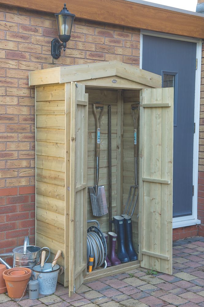 Forest 3' x 1' 6" (Nominal) Apex Overlap Timber Garden Store - Screwfix