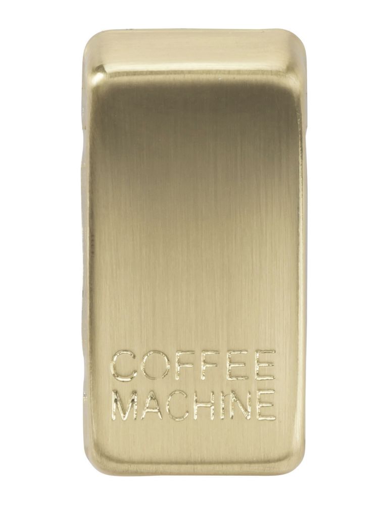 Knightsbridge 'COFFEE MACHINE' Switch Cover Brushed Brass - Screwfix