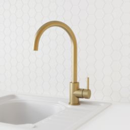 Swirl Elbe Tap Brushed Brass - Screwfix