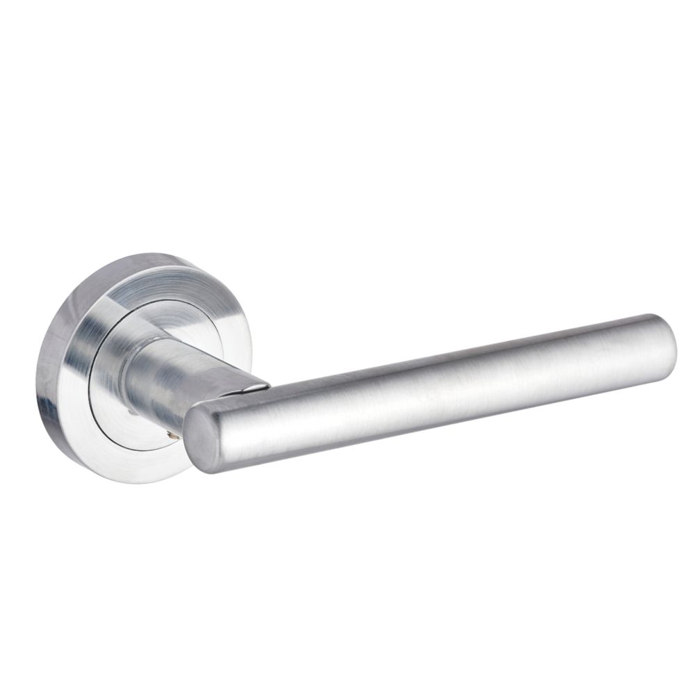 Smith & Locke Asker Fire Rated Lever on Rose Door Handles Pair Satin ...