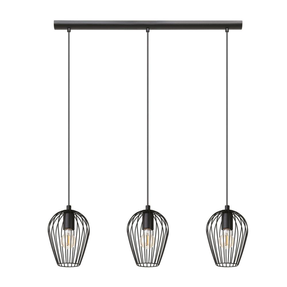 Eglo Newtown 3-Light Pendant Black - Screwfix
