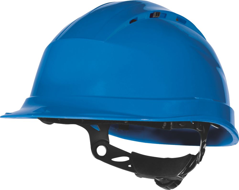 Delta Plus Quartz Up IV Vented Rotor Wheel Ratchet Safety Helmet Blue ...