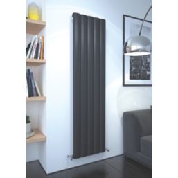 Kudox AluLite Arc 1800mm x 470mm 3994BTU Black Vertical Designer ...
