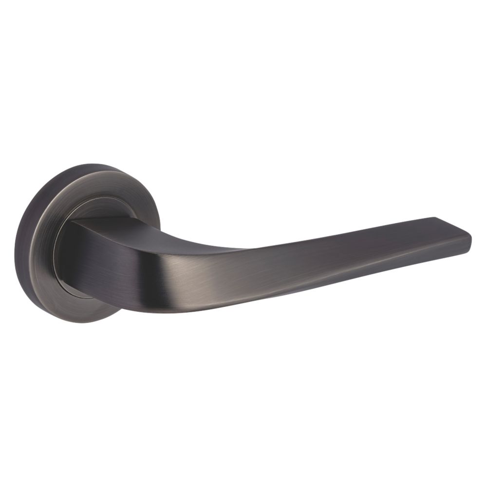 Smith & Locke Formby Fire Rated Lever on Rose Door Handles Pair Pearl ...