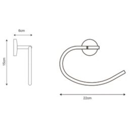 Ormara Open Towel Ring Polished Chrome - Screwfix