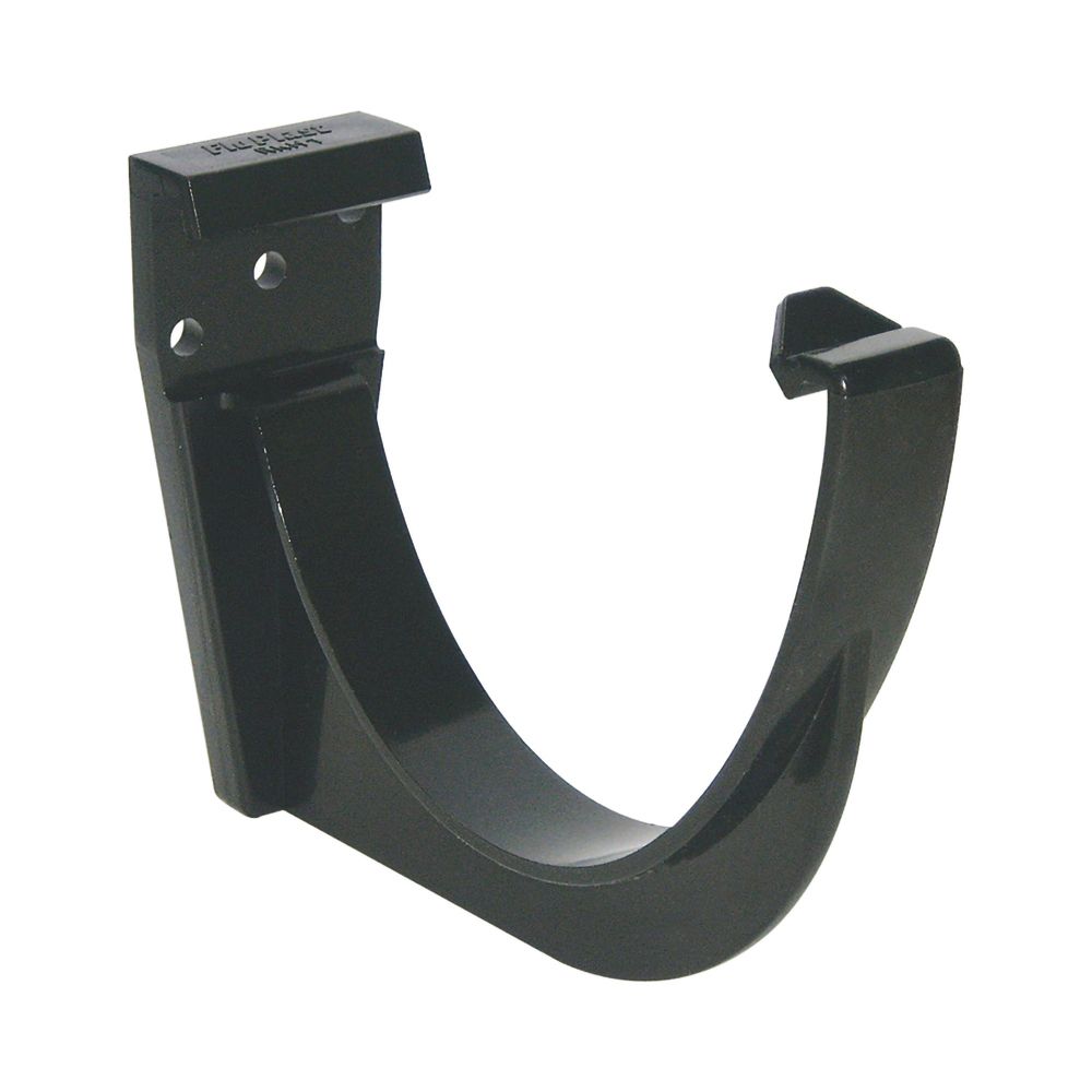 FloPlast uPVC Half Round Fascia Brackets Black 115mm 10 Pack - Screwfix