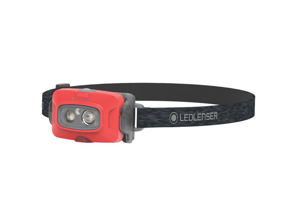 LEDlenser HF4R Core Rechargeable LED Head Torch Red 500lm - Screwfix