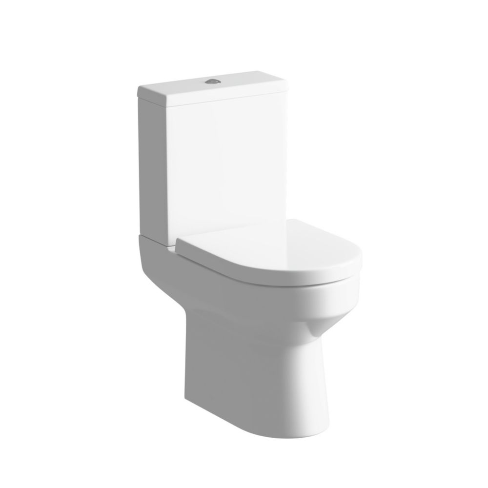 Soft-Close Round Rimless Close-Coupled Toilet Dual-Flush 4/6Ltr - Screwfix