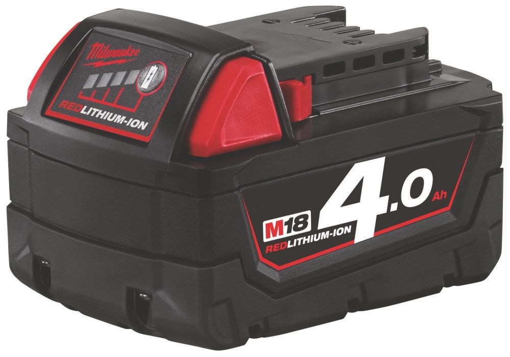 Refurb Milwaukee M18 B4 18V 4.0Ah Li-Ion RedLithium Battery - Screwfix