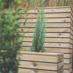 Forest Rectangular Long Linear Planter Natural Wood 1200mm x 400mm x ...
