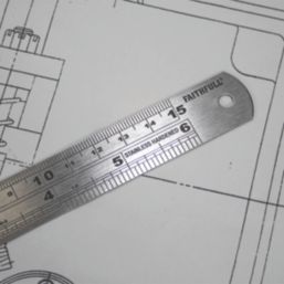 Faithfull Stainless Steel Ruler 6" (150mm) - Screwfix