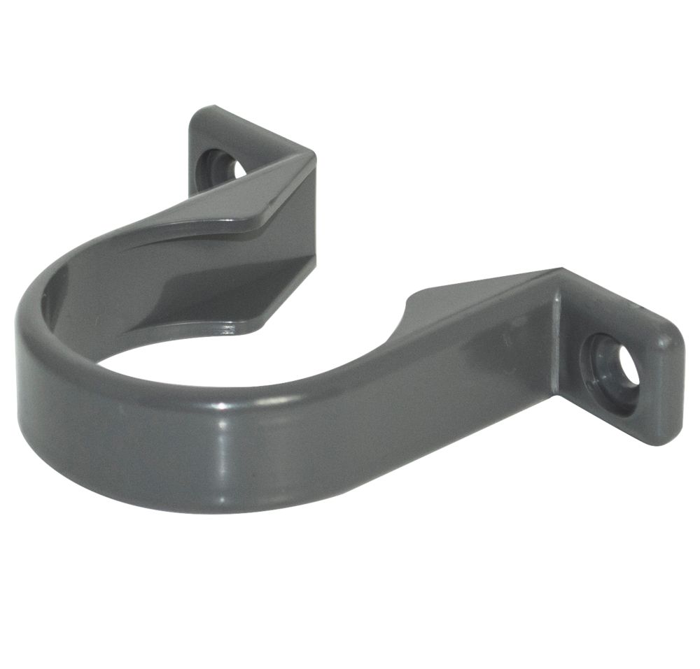 FloPlast Solvent Weld Pipe Clips Anthracite Grey 40mm 20 Pack - Screwfix
