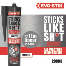 Evo-Stik Sticks Like Sh*t Turbo Solvent-Free Grab Adhesive White 290ml ...