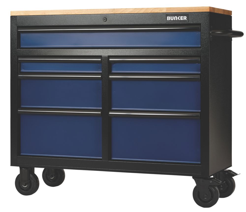 Bunker 7-Drawer Trolley Blue - Screwfix