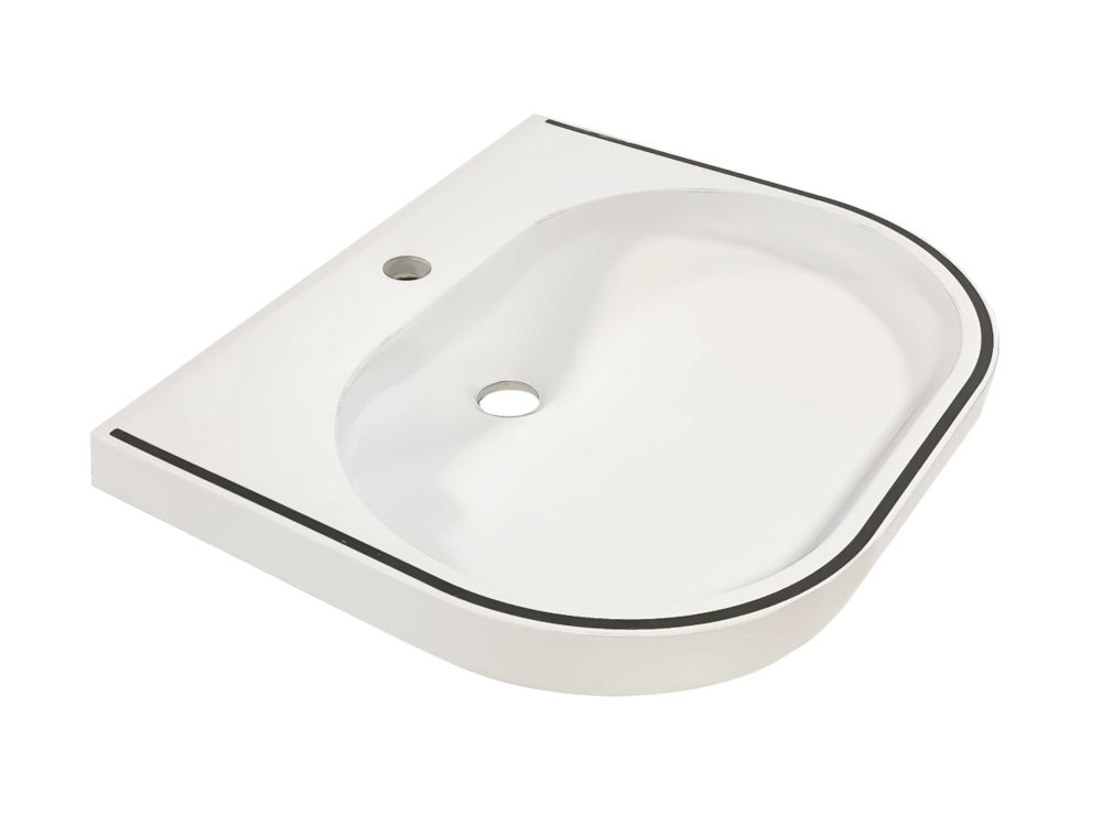 VariusCare Accessible Wash Basin 1 Tap Hole 500mm - Screwfix