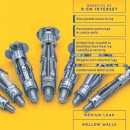 Rawlplug Hollow Wall Anchors M6 x 37mm 20 Pack - Screwfix