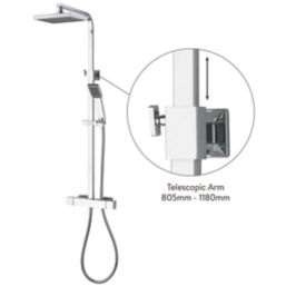 Aqualisa Sierra Safe Touch Rear-Fed Exposed Chrome Thermostatic Bar ...