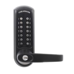 Codelocks Push-Button Lock with Mortice Latch 86mm Matt Black - Screwfix
