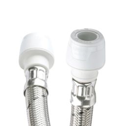 Hep2O Push-Fit Keyless Flexi Tap Connector 15mm x 15mm x 500mm 2 Pack ...