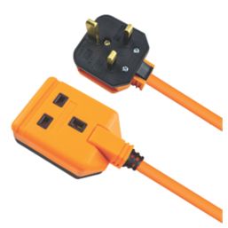 Masterplug 13A 1-Gang Unswitched Heavy Duty Extension Lead Orange 5m ...