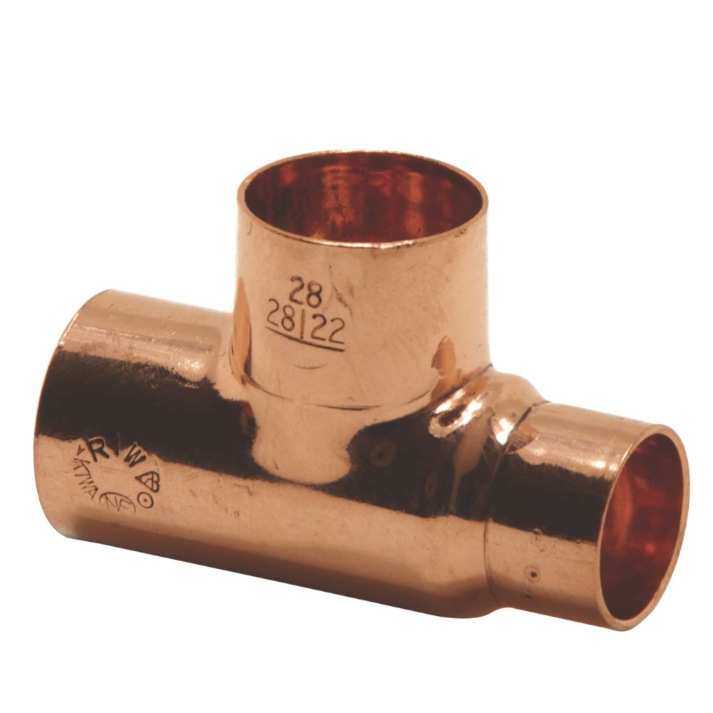 Endex Copper End Feed Reducing Tee 22mm x 15mm x 22mm - Screwfix