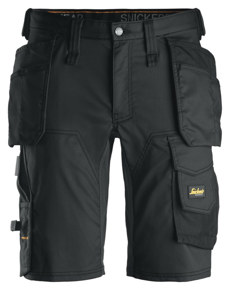 Snickers 6141 Stretch Work Shorts Black 44" W - Screwfix