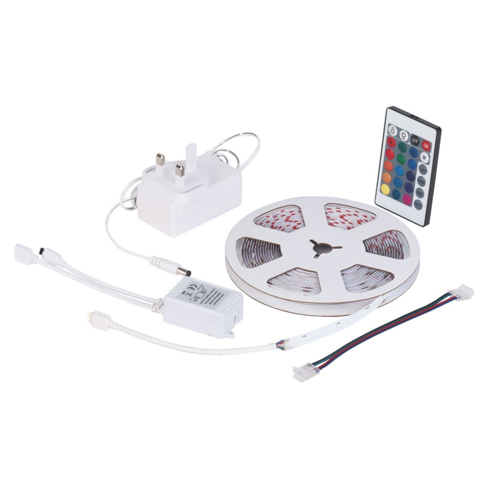 4lite LiteGlo Indoor & Outdoor 5m LED RGB COB Strip Light Kit 8W 400lm ...