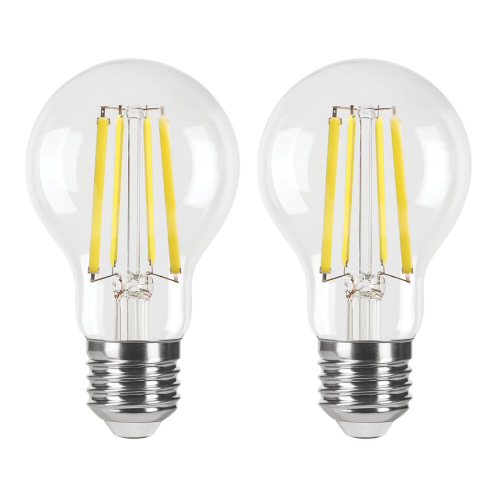 LAP E27 A60 LED Light Bulb Clear 806lm 3.8W 2 Pack - Screwfix
