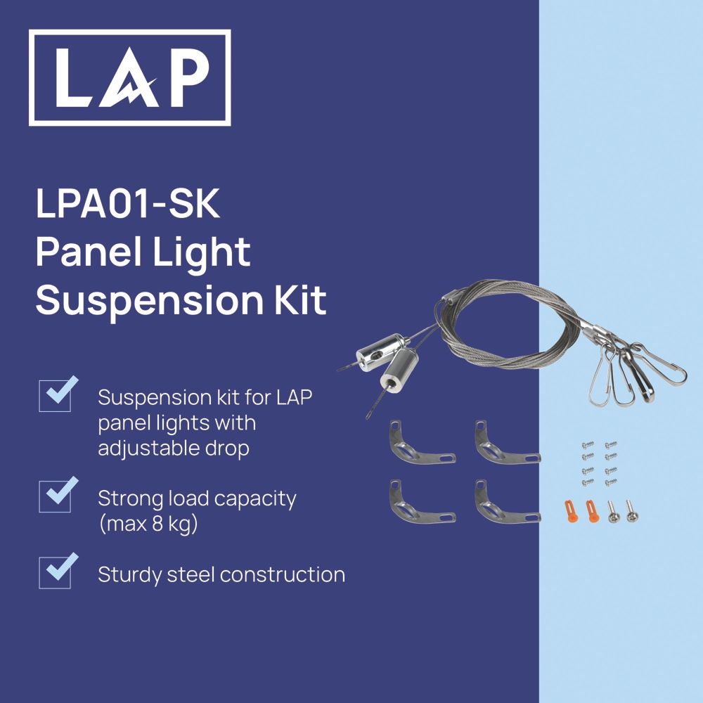 LAP Panel Light Suspension Kit 1876mm - Screwfix
