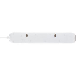 Masterplug 13A 4-Gang Switched Surge-Protected Extension Lead White 2m ...