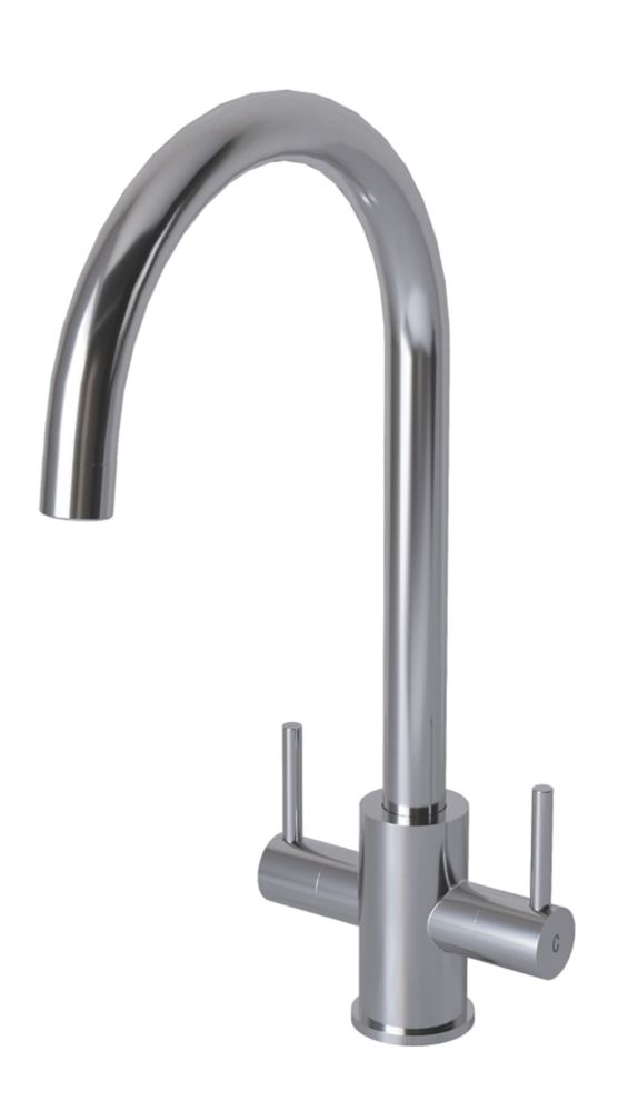 ETAL Dart Twin Lever Kitchen Mixer Tap Polished Chrome | Kitchen Mixer ...