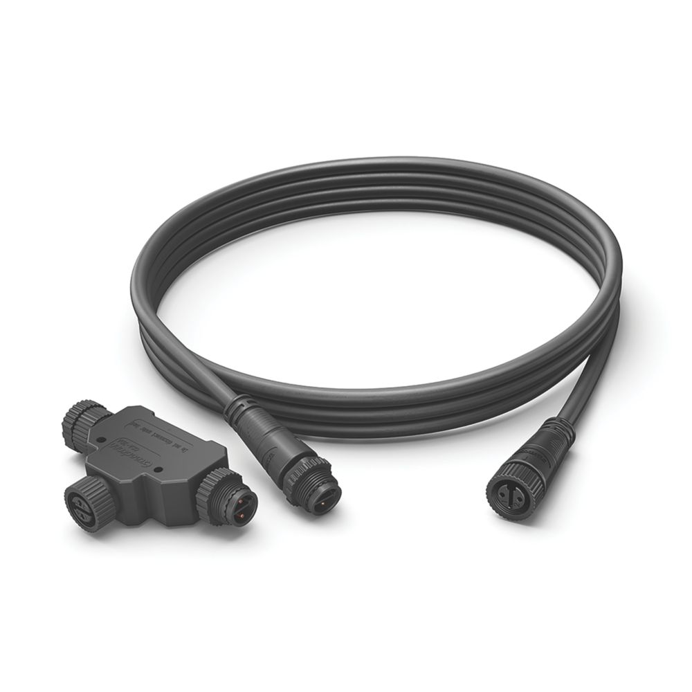 Philips Hue Outdoor Lighting Extension Cable & T-Part 2.5m - Screwfix
