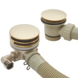 Highlife Bathrooms Brushed Brass Round Head Bath Overflow Filler Tap ...