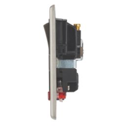 Contactum Iconic 13A 1-Gang DP Switched Socket Outlet Brushed Steel ...