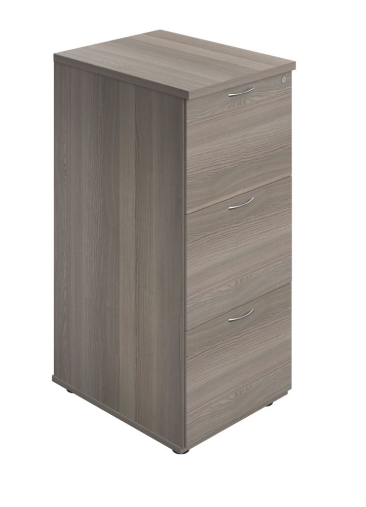 TC Group Essentials 3-Drawer Filing Cabinet Grey Oak 464mm x 1055mm ...