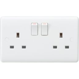 Knightsbridge Curved Edge 13A 2-Gang DP Switched Plug Socket White ...