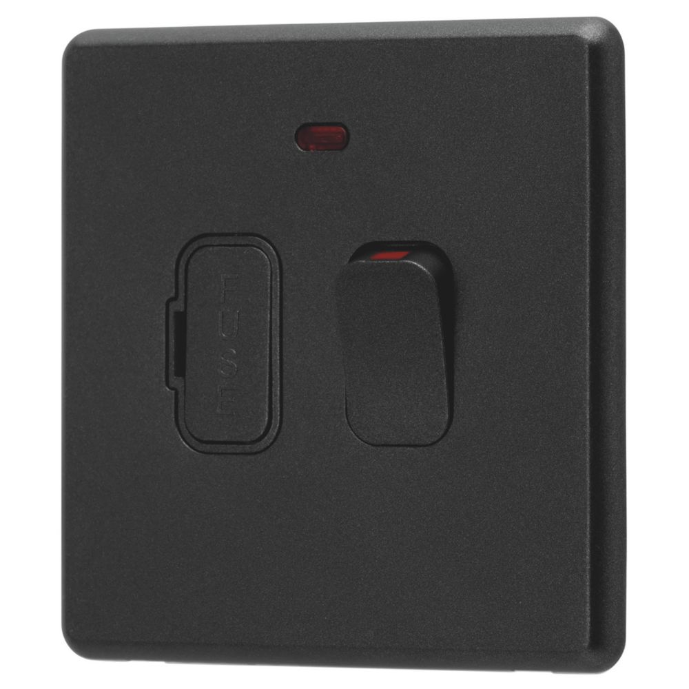 Arlec 13A Switched Fused Spur with Neon Charcoal with Colour-Matched ...