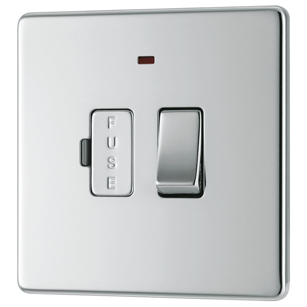 LAP 13A Switched Fused Spur with LED Polished Chrome - Screwfix