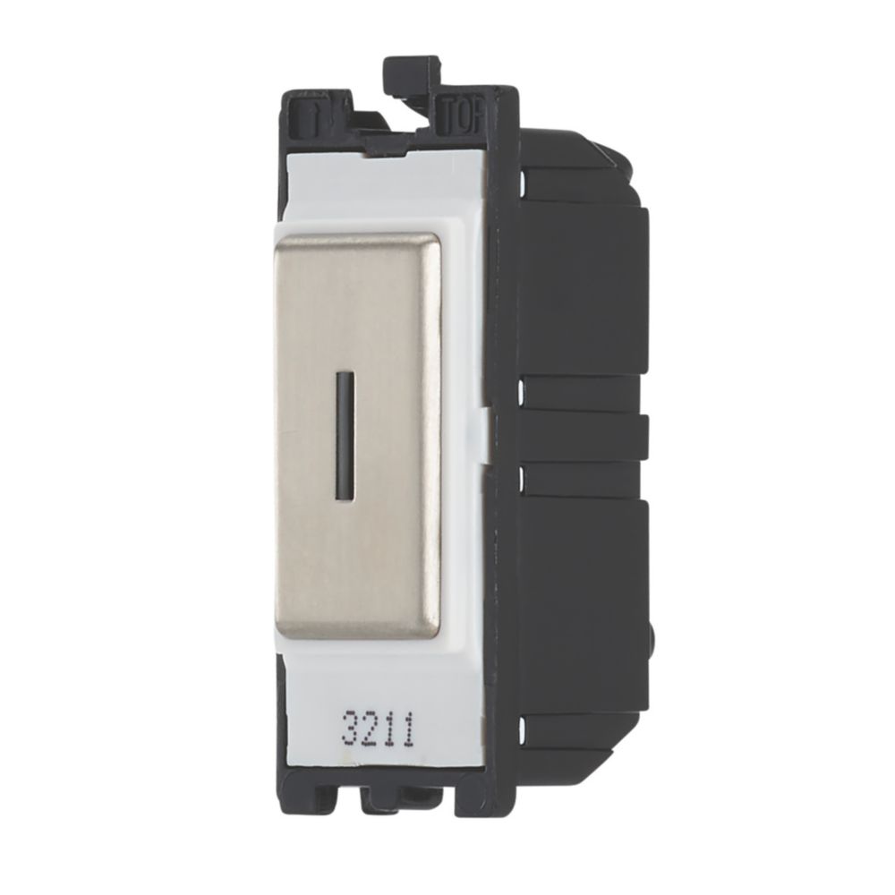 Contactum 20AX Grid DP Key Switch Brushed Steel with White Inserts ...