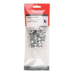 Timco 6-8ga 100 Pack Chrome Plastic Screw Caps - Screwfix