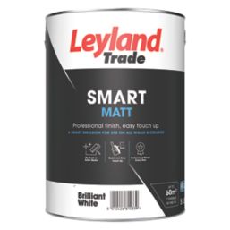 Leyland Trade Smart Matt Brilliant White Emulsion Paint 5Ltr - Screwfix