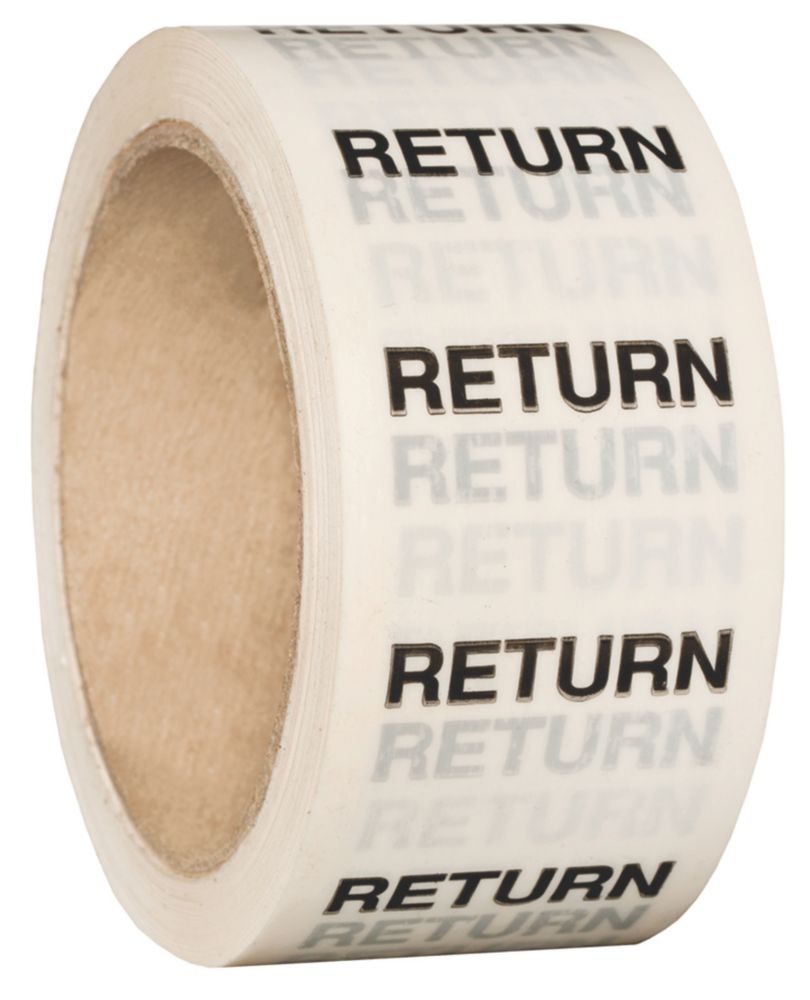 Essentials Return Pipe Marking Tape White 30m x 50mm - Screwfix