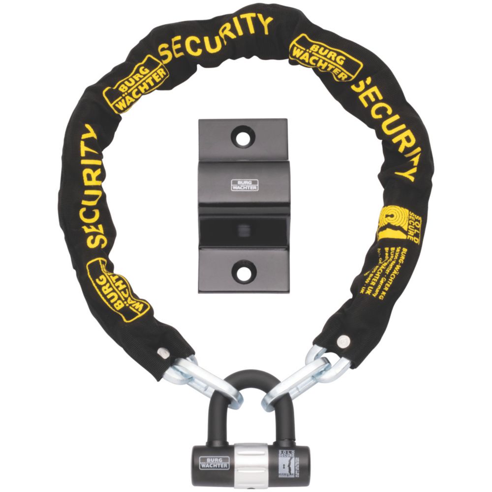 Burg-Wachter Hardened Steel Heavy Duty Security Kit: Chain, Lock ...