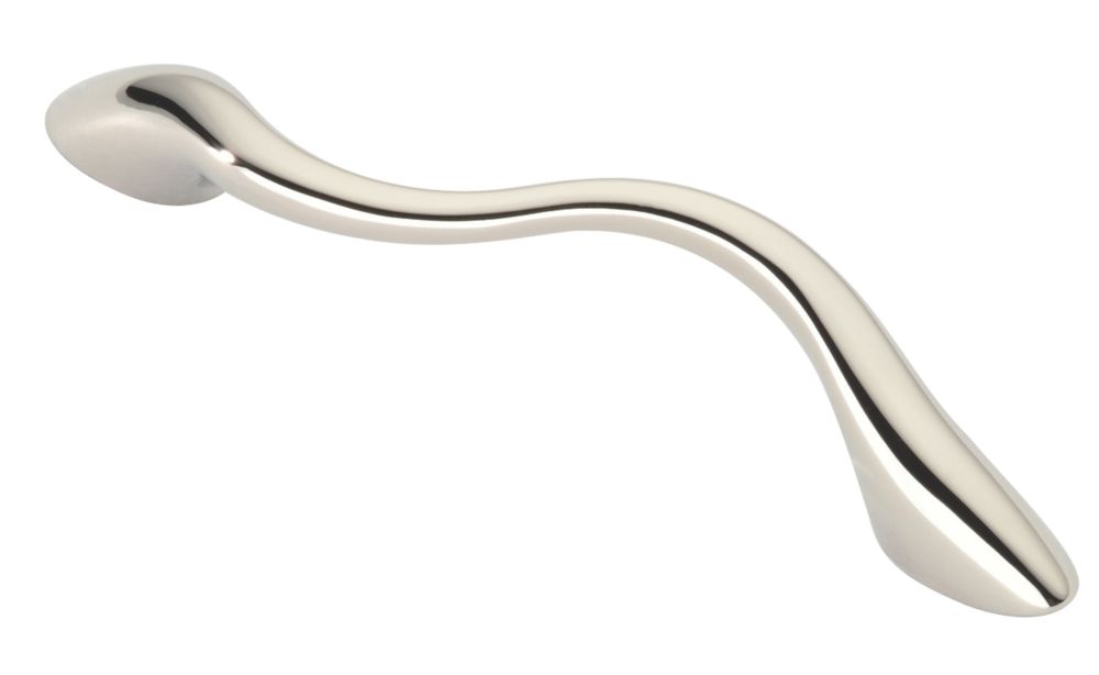 Siro Squiggle Cabinet Pull Handle Bright Nickel 132mm - Screwfix