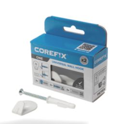 Corefix One White Medium Duty Universal Wall Hooks 4.5mm x 36mm 2 Pack ...
