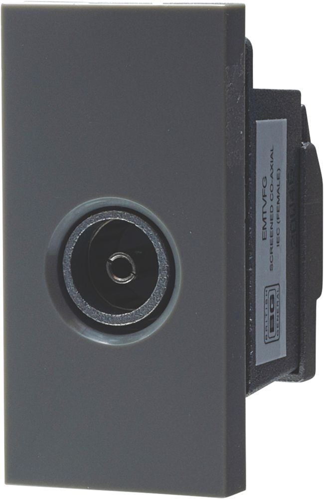 British General Modular Coaxial TV / FM / DAB Return Socket Grey - Screwfix