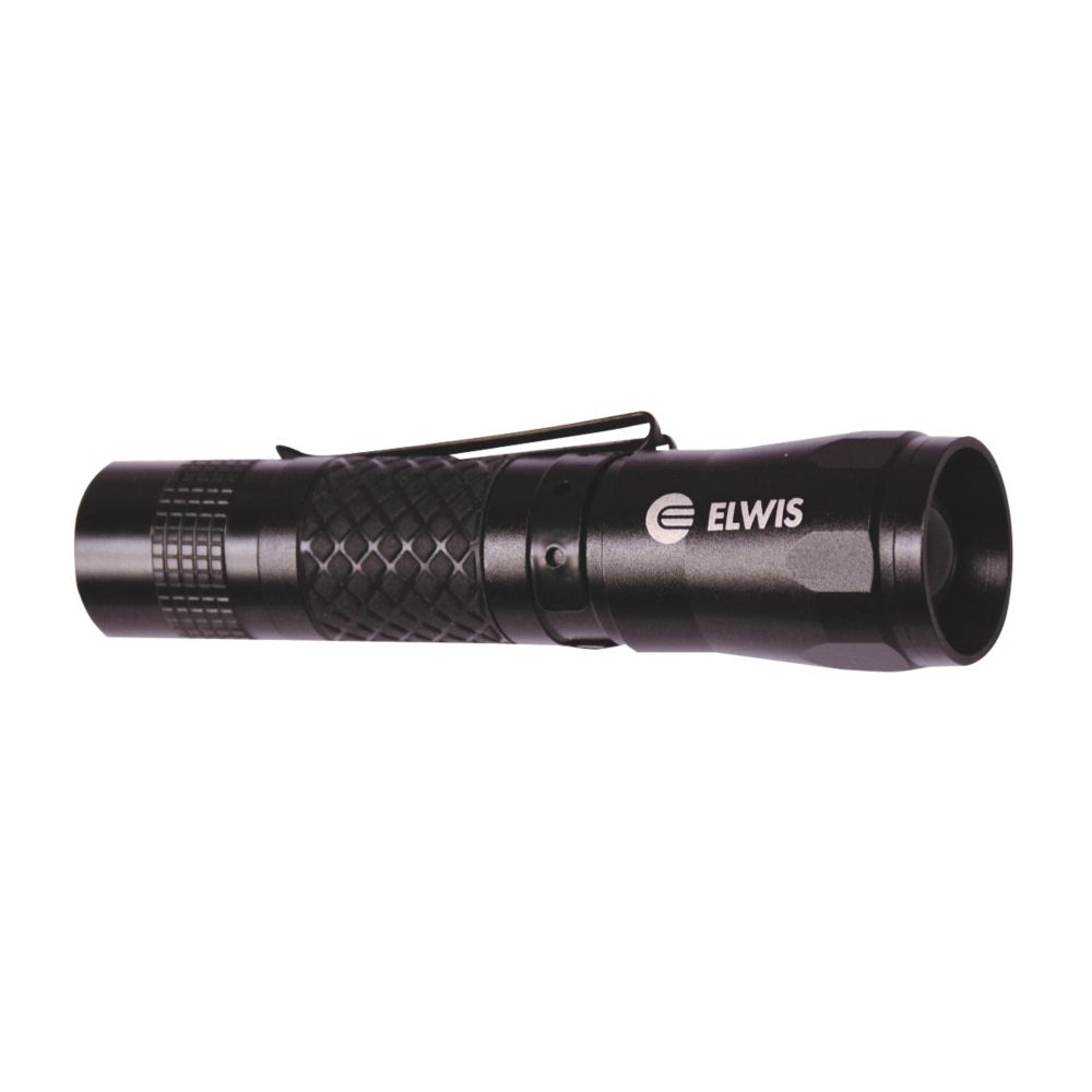 Elwis Focus P60 LED Aluminium Torch Black 70lm - Screwfix