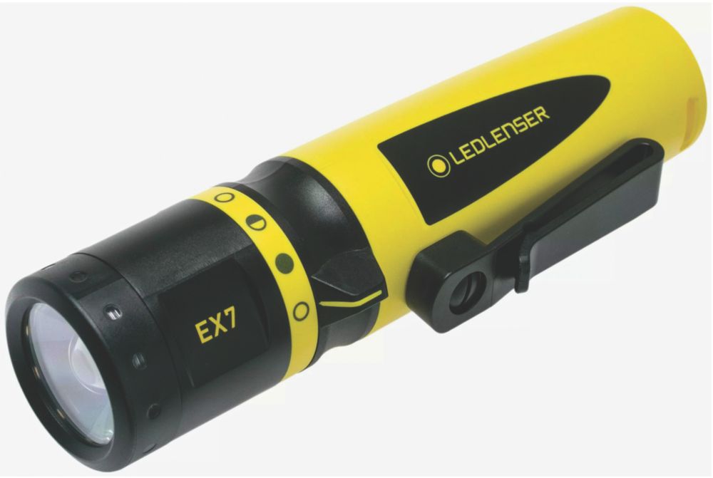 LEDlenser EX7 LED Torch Yellow/Black 200lm - Screwfix