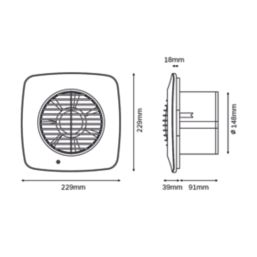 Xpelair DX150HTS 150mm (6") Axial Bathroom or Kitchen Extractor Fan ...