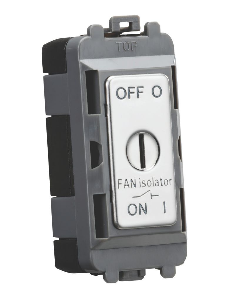Knightsbridge Key Operated 10A Grid 3-Pole Fan Isolator Switch Polished ...